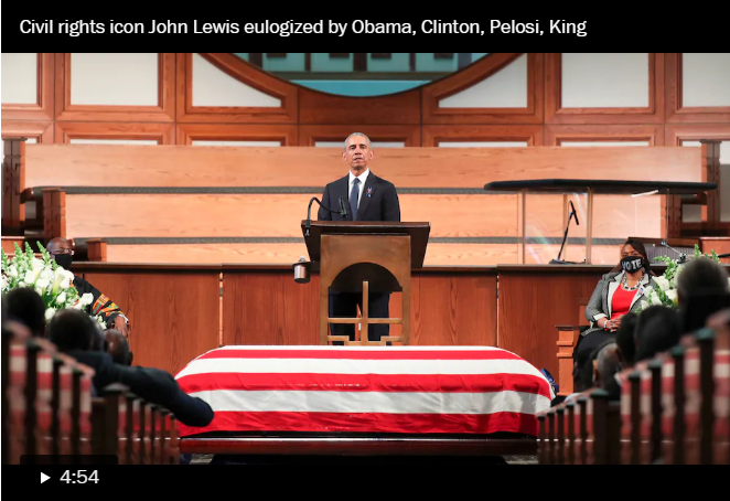 Obama delivers call to action in eulogy for Lewis, likens Trump tactics ...