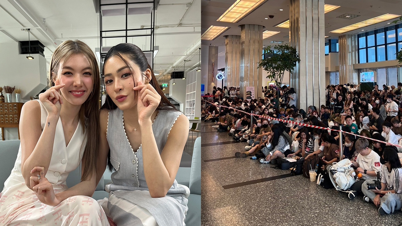 แฟนคลับรอคิวข้ามวันจนล้นทะลัก รอเจอ หลิง-ออม นำทีมแจกลายเซ็นปฏิทินช่อง 3 | SootinClaimon.Com